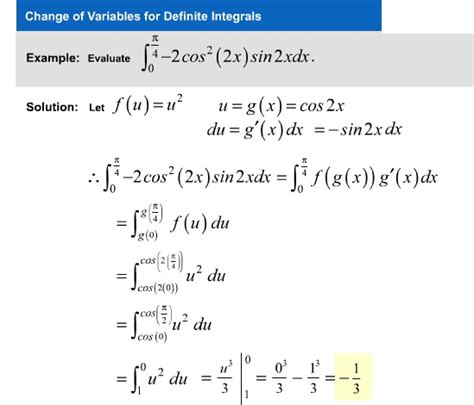 calculus - change of variables for definite integrals - Mathematics Stack Exchange