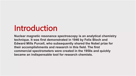 Nmr Spectroscopy Pptx Chemistry Science
