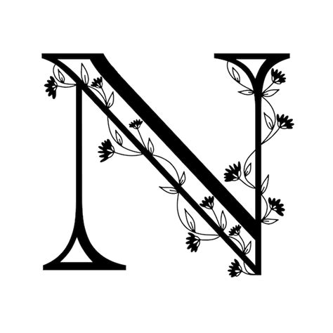 Premium Vector Floral Botanical Alphabet Vintage Hand Drawn Monogram