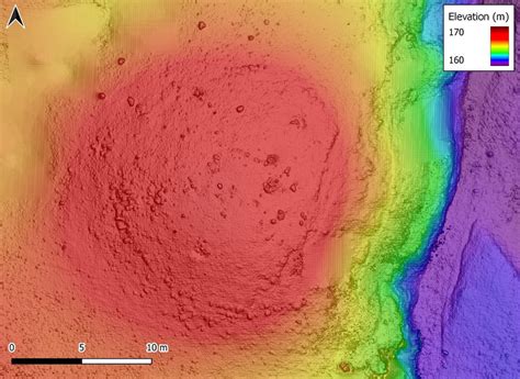 Digital Elevation Model And Hillshade Of Tower 2 Color Figure Can Be Download Scientific