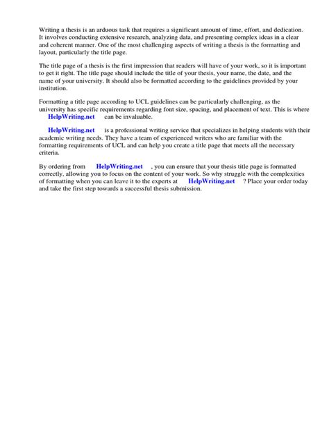 Ucl Thesis Title Page Pdf Thesis Doctorate