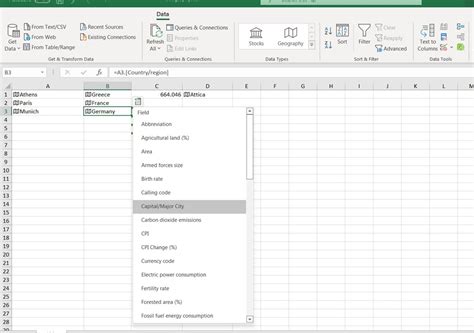 how to convert text into geographic location data in microsoft excel