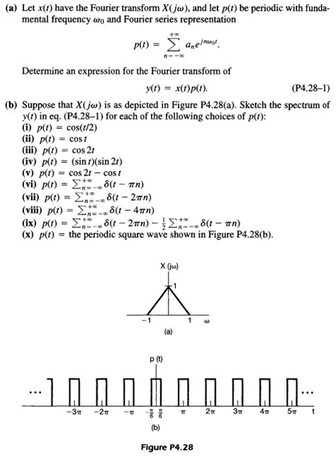Solved A Let X T Have The Fourier Transform X Jω And