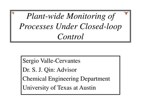 Ppt Plant Wide Monitoring Of Processes Under Closed Loop Control Powerpoint Presentation Id