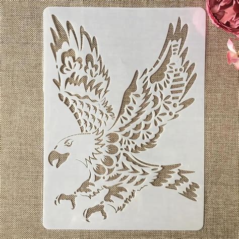 Mangousong Reusable Stencilsa4 29x21cm Hand Draw Eagle