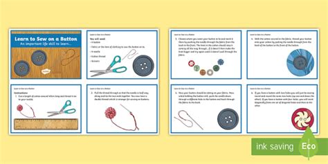 Learn To Sew On A Button Craft Instructions Teacher Made