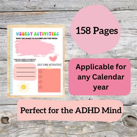 Adhd Planner Adhd Digital Planner Adhd Adult Planner Adhd Organizer Hyperlinked Planner