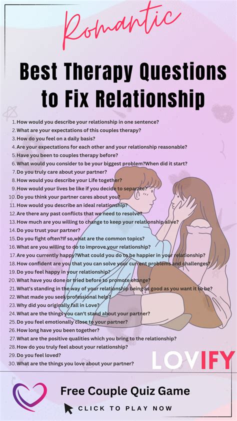 Best Therapy Questions to Fix Relationship in 2024 | Therapy questions, Relationship lessons ...