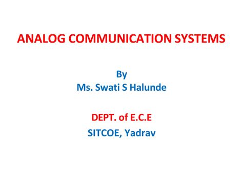 Modulation Of Analog Communication System Pptx