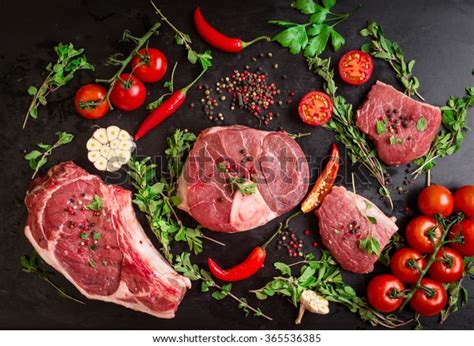 Different Types Steaks Set Assorted Raw Stock Photo Shutterstock