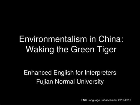 Ppt Environmentalism In China Waking The Green Tiger Powerpoint