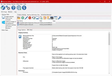 reusability of a macrium reflect backup definition file solved