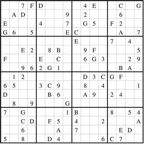 Sudoku Diario Sudoku 16 X 16