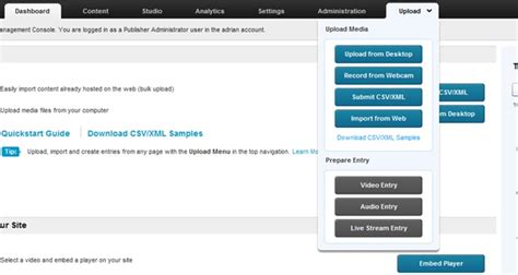 video upload primcast