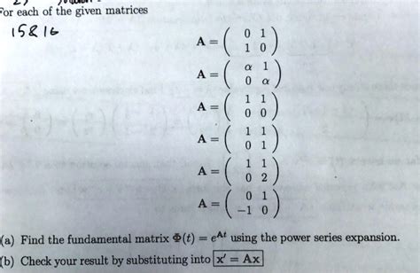 solved or each of the given matrices 152i6 a a 0 a 8 a