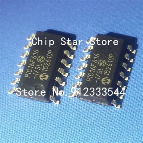 20pcs lot pic16f616 i sl pic16f616 soic14 8bit microcontrollers mcu 100