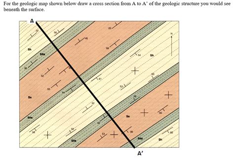 Solved For The Geologic Map Shown Below Draw A Cross Section Chegg Com