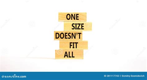 One Size Does Not Fit All Symbol Concept Words One Size Does Not Fit All On Wooden Blocks Stock