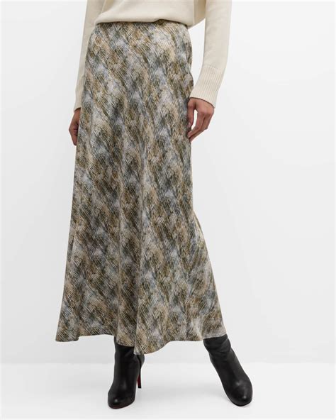 Lafayette 148 New York Bias Cut Flared Maxi Skirt Neiman Marcus