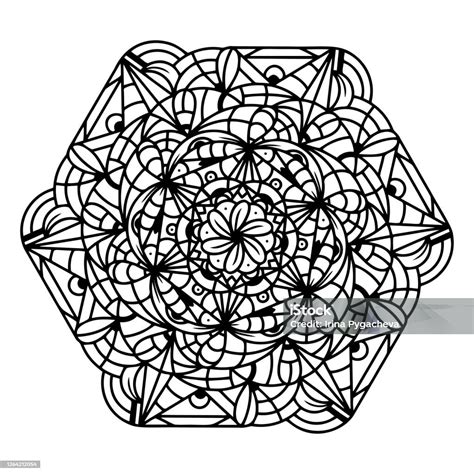 흰색 배경에 고립 된 손으로 그린 만다라 어린이와 성인을위한 색칠 공부책 간단한 윤곽 안티 스트레스 드로잉 0명에 대한 스톡 벡터 아트 및 기타 이미지 Istock