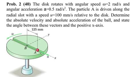 Solved Prob 2 40 The Disk Rotates With Angular Speed O2