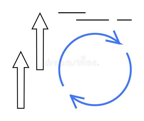 Upward Arrows And Circular Arrows Symbolizing Progress And Continuous Improvement Stock