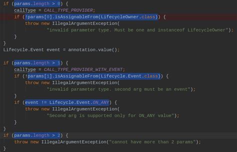 Android Invalid Parameter Type Must Be One And Instanceof