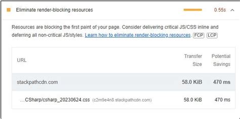 Eliminating Render Blocking Resources