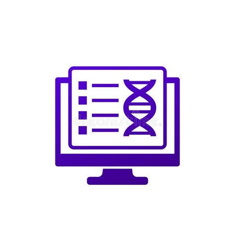 Bioinformatics Icon Analysis Of Biological Data Stock Vector Illustration Of Pictogram