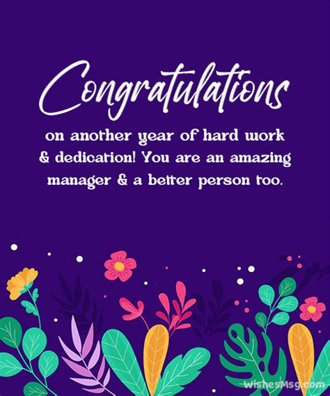 70 Work Anniversary Wishes And Messages Wishesmsg Art