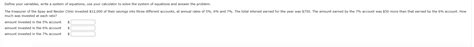 Solved Define Your Variables Write A System Of Equations Chegg Com