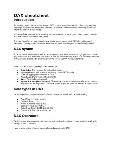 Dax Cheatsheet 1697530588 Pdf Boolean Data Type Data Type
