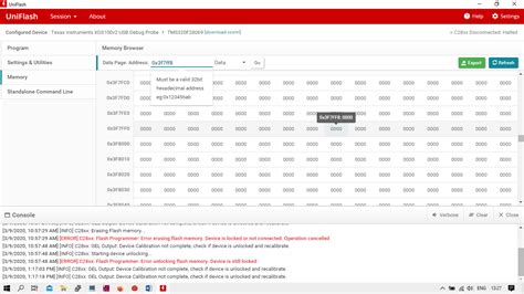 Ccslaunchxl F28069m Launchxl F28069m C28xx Flash Programmer Error Erasing Flash Memory
