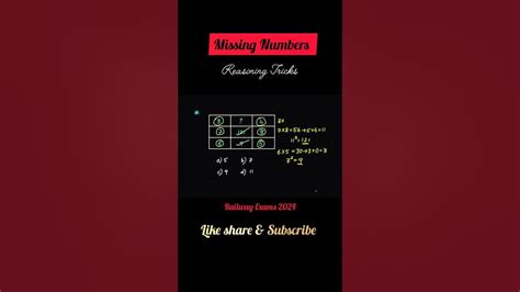 missing numbers reasoning tricks shorts missingnumber reasoning