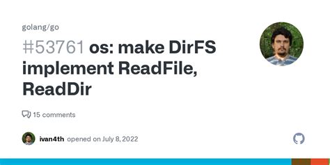 os make dirfs implement readfile readdir · issue 53761 · golang go