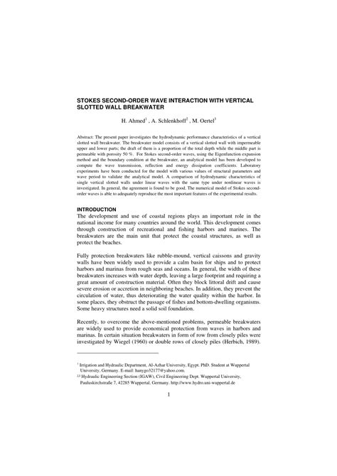 Pdf Experimental And Semi Analytical Investigation Of Wave Interaction With Double Vertical