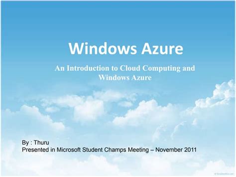 Azure Cloud Ppt