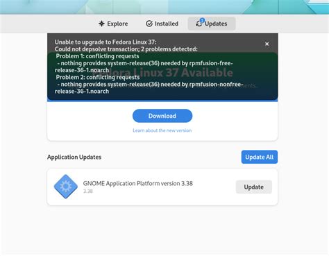Rip Tried To Upgrade From Fedora 36 To Fedora 37 On Fedora Silverblue