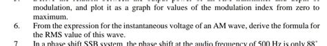 Solved 6 Modulation And Plot It As A Graph For Values Of Chegg Com