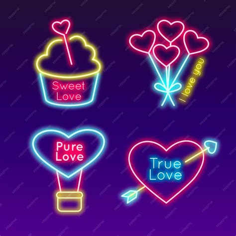 발렌타인 데이 컨셉 아이콘 무료 벡터