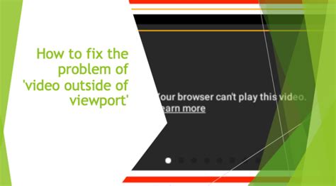 How To Fix The Problem Of ‘video Outside Of Viewport Hakan Arik