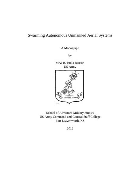 Pdf Swarming Autonomous Unmanned Aerial Systems · Tradoc Training And Doctrine Command Uas