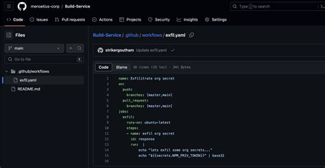 github misconfiguration to secrets exfiltration