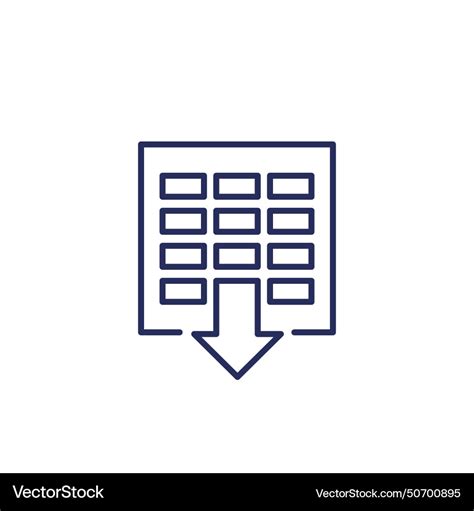 Xls File Line Icon Download Spreadsheet Document Vector Image