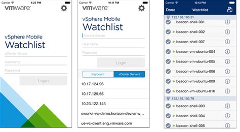 VMware VSphere Mobile Watchlist Features Virtualization Team