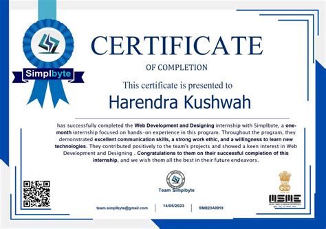 Harendra Kushwah On Linkedin Webdevelopment Simplbyte Intern Experience