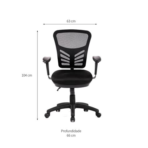 Cadeira De Escritório Diretor Giratória Mundi Nr17 Preta Carrefour