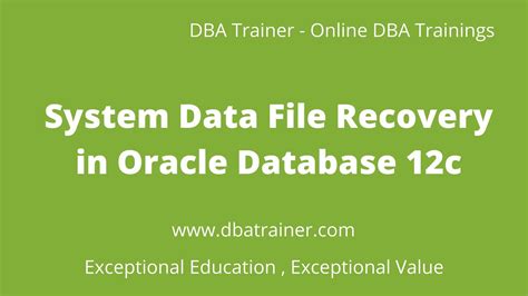 System Data File Recovery In Oracle Database 12c Youtube