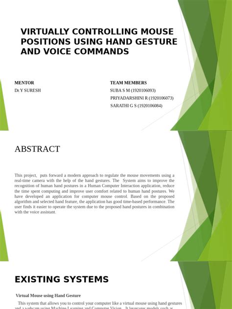 virtually controlling mouse using hand gesture and voice 1pptx pdf