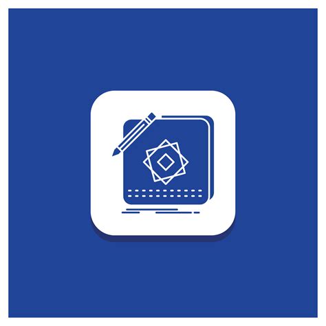 Blue Round Button For Design App Logo Application Design Glyph Icon